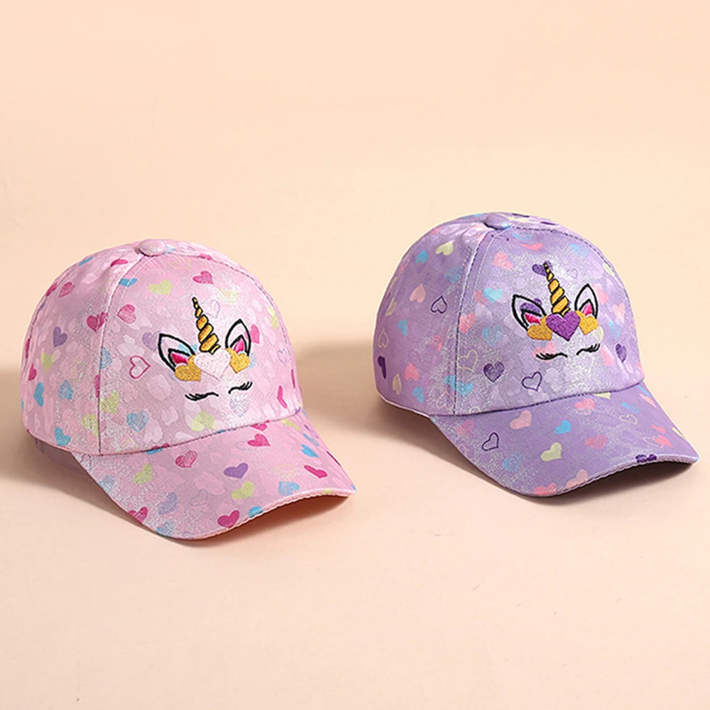 Outdoor Baseball Caps Kids Children's Love Unicorn Pattern Students Hat ...