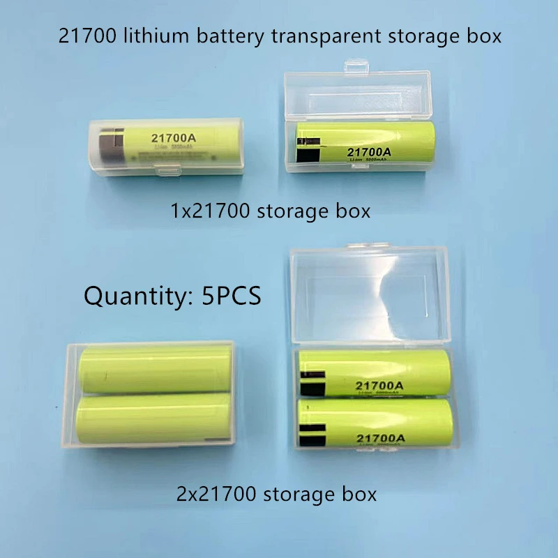 5PCS-21700-Lithium-Battery-Storage-Box-Parts-Box-Transparent-Battery ...