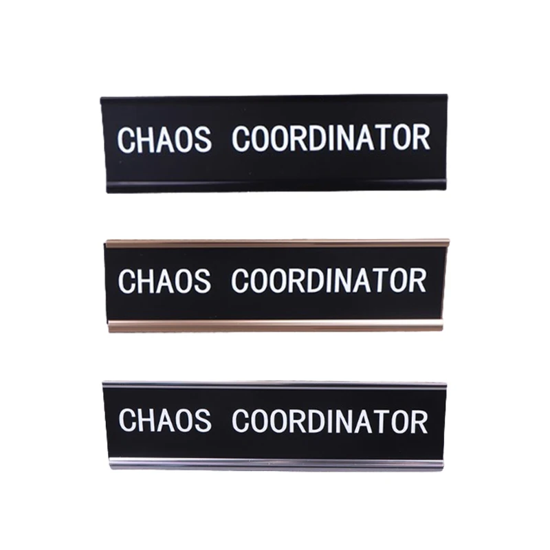 Desk Sign Funny Signs Work Supplies For Women Metal Name Plate Counter ...