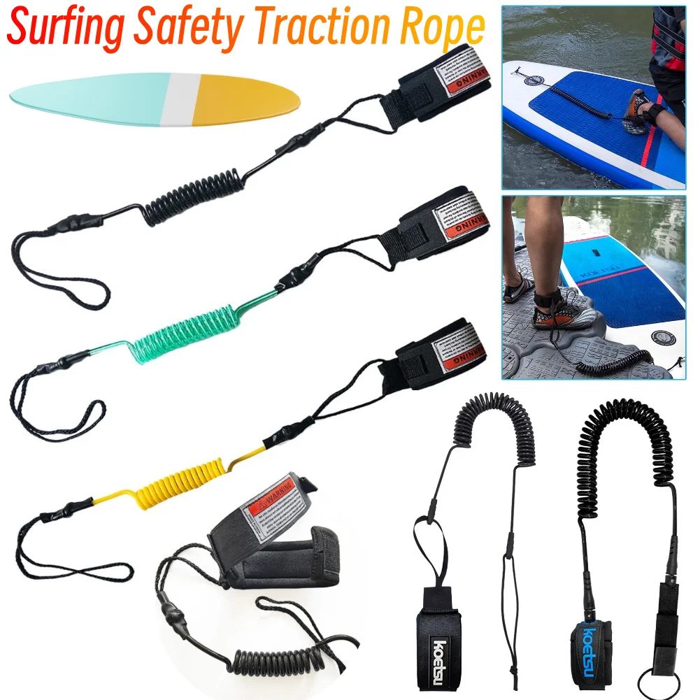 Sup Board Foot Leg Rope Surf Sup Ankle Safety Leash Adjustable Coiled ...
