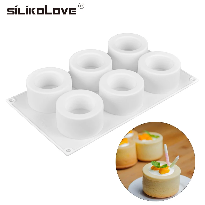 Silikolove 6 Holes Pudding Cup Art Cake Mould Pan 3d Silicone Mold ...