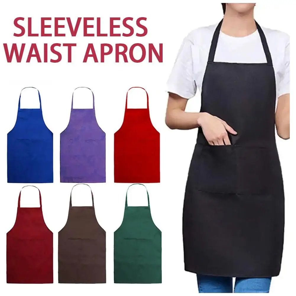 Unisex Adjustable Working Apron Household Solid Color Cooking Apron ...