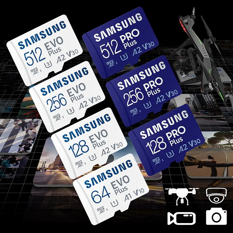 SAMSUNG Original Memory Card 64GB/U1/128GB/256GB/512GB SDXC Micro SD/TF ...