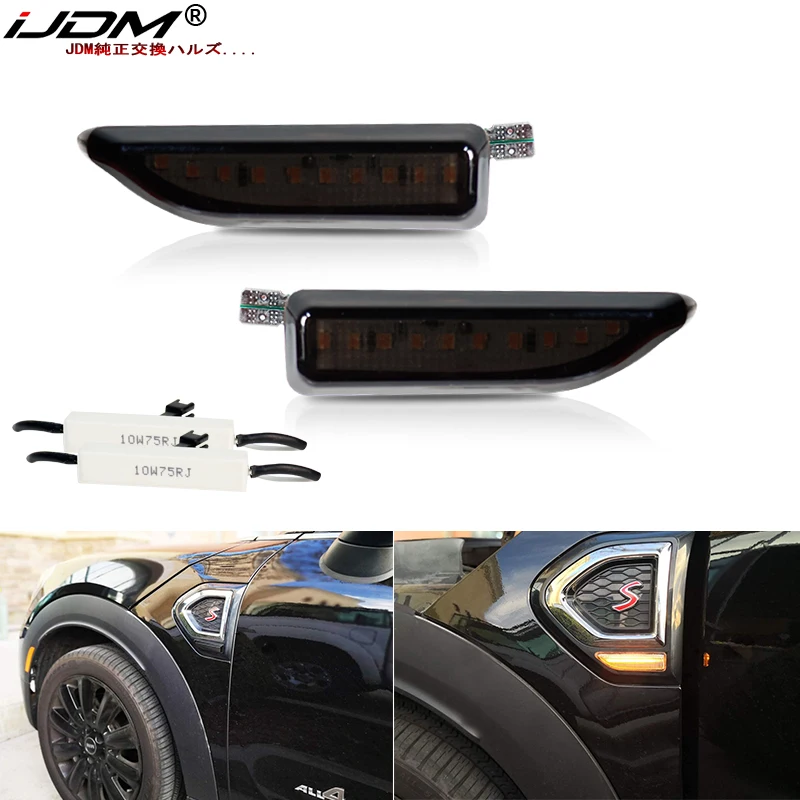 2Pcs-For-MINI-Countryman-F60-2017-2018-2019-2020-2021-Smoked-Amber-LED ...