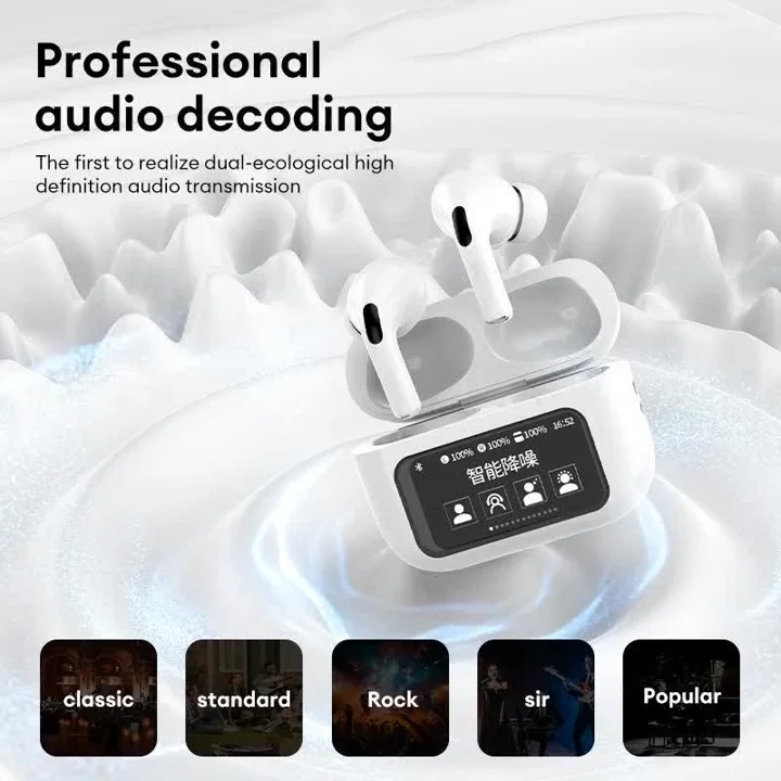 Earphone Wireless Full Touch Screen Control Headset ANC Noise Reduction ...