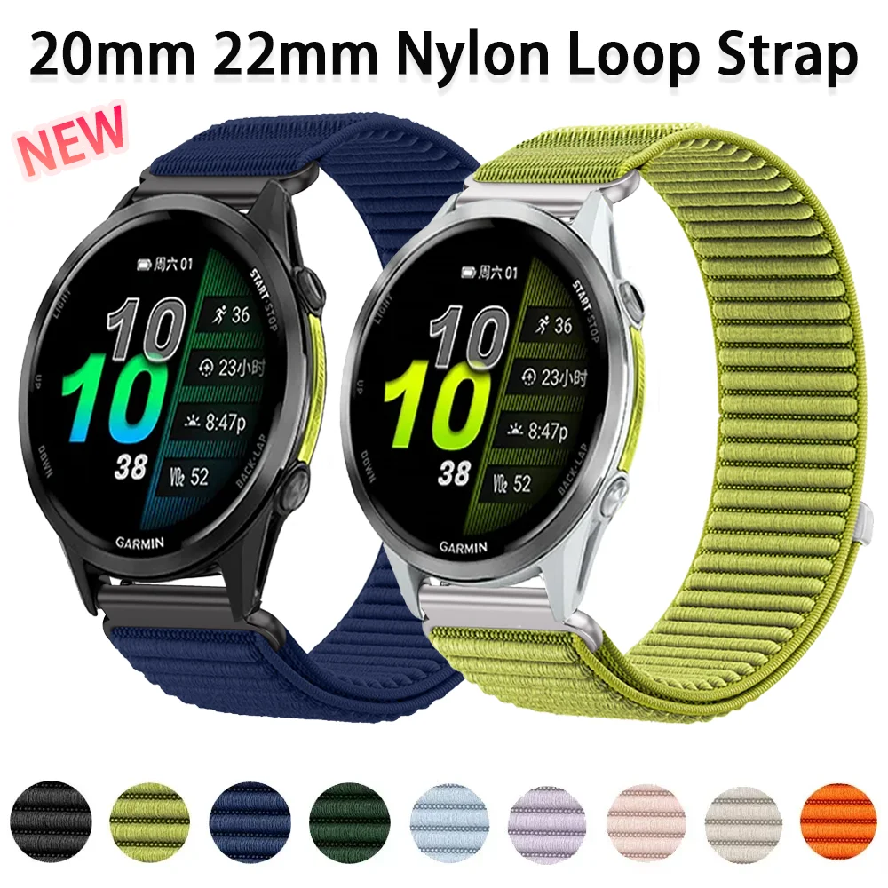 18mm 20mm 22mm Nylon Strap for Garmin Forerunner 970 570 47/42mm 965 ...