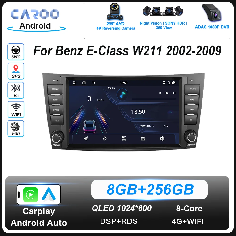 Android Radio Stereo Bluetooth For Benz E-Class W211 2002-2009 Auto GPS ...