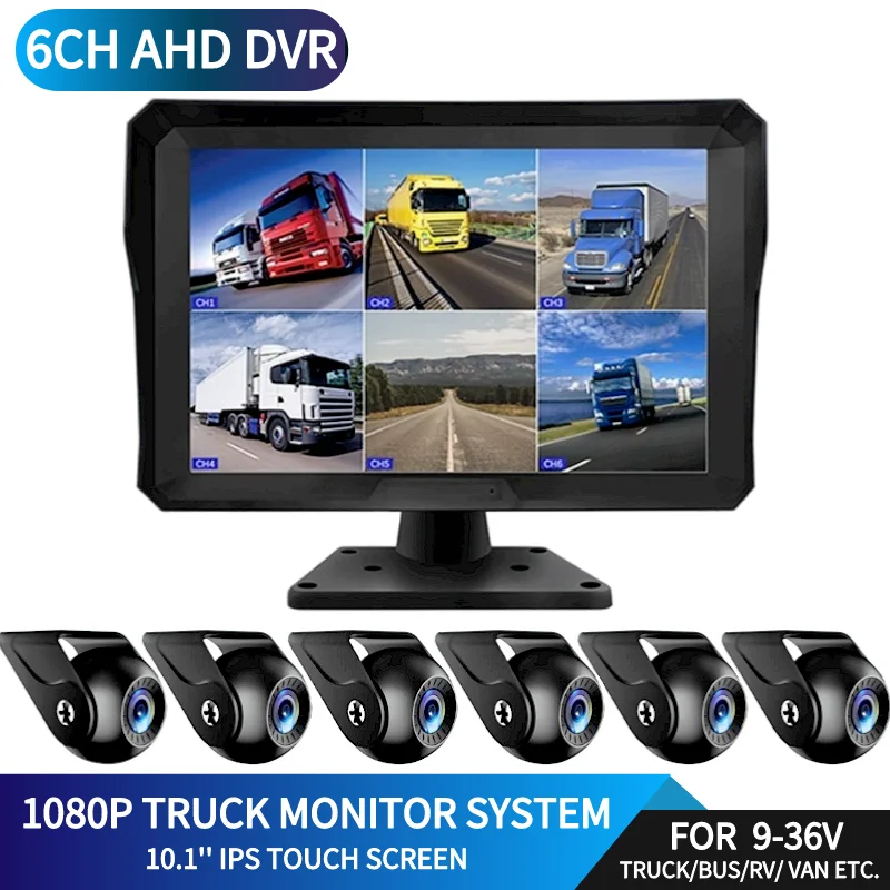 6CH-10-1-inch-Touch-Screen-Car-RV-Bus-Truck-AHD-Monitor-System-Vehicle ...