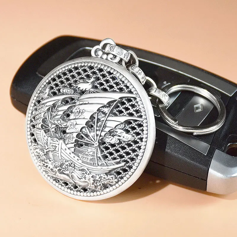 Everything-is-going-smoothly-style-Silver-Keychain-Totem-Keyring-Gift ...