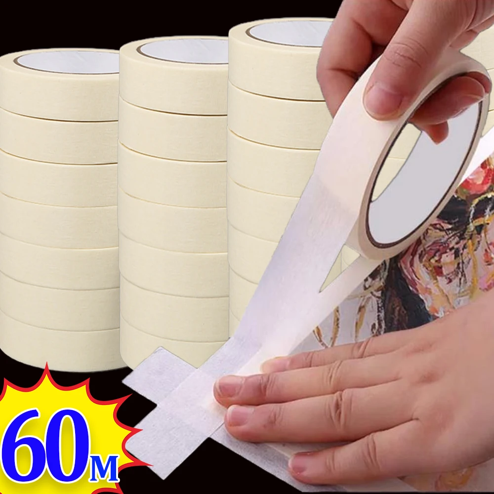60-20M-White-Masking-Tapes-Decorative-Paper-Writable-Adhesive-Tapes-For ...