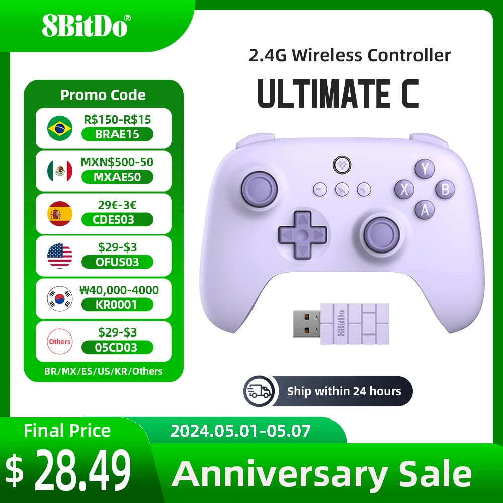 8BitDo-Ultimate-C-Wireless-2-4G-Gaming-Controller-for-PC-Windows-10-11 ...