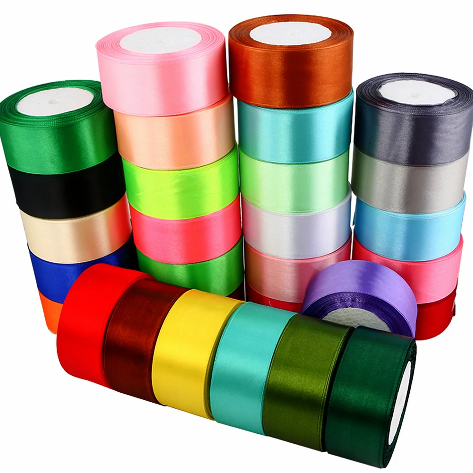 25Yards Natural Satin Ribbon Crafts DIY Wedding Party Decoration Silk ...