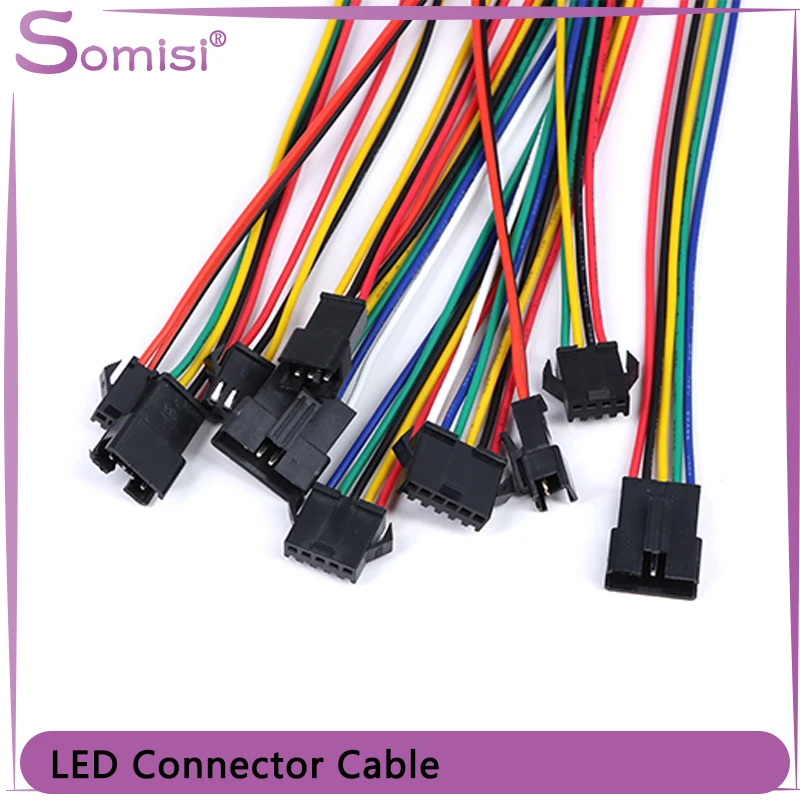 5-10-20pcs-2pin-3pin-4pin-5pin-6pin-JST-LED-Connector-Male-and-Female ...