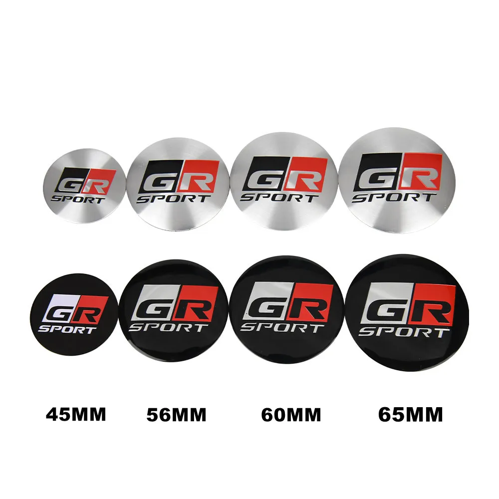 4PCS 45MM/56MM/60MM/65MM Aluminum Wheel Center Sticker GR Logo Emblem ...