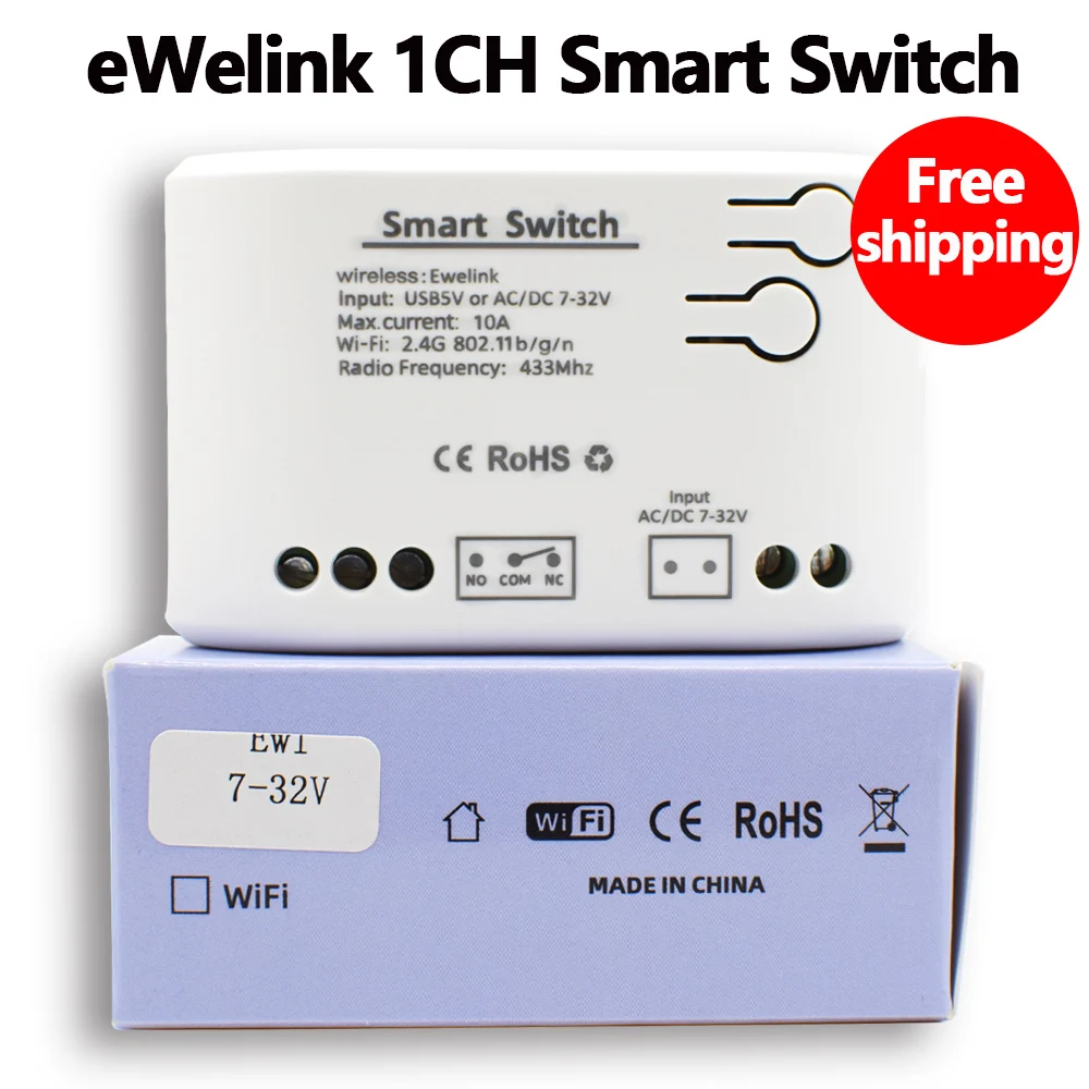 Ewelink-Wifi-2-4G-RF-433MHz-Switch-Module-1-Way12V-24V-220V-Wireless ...