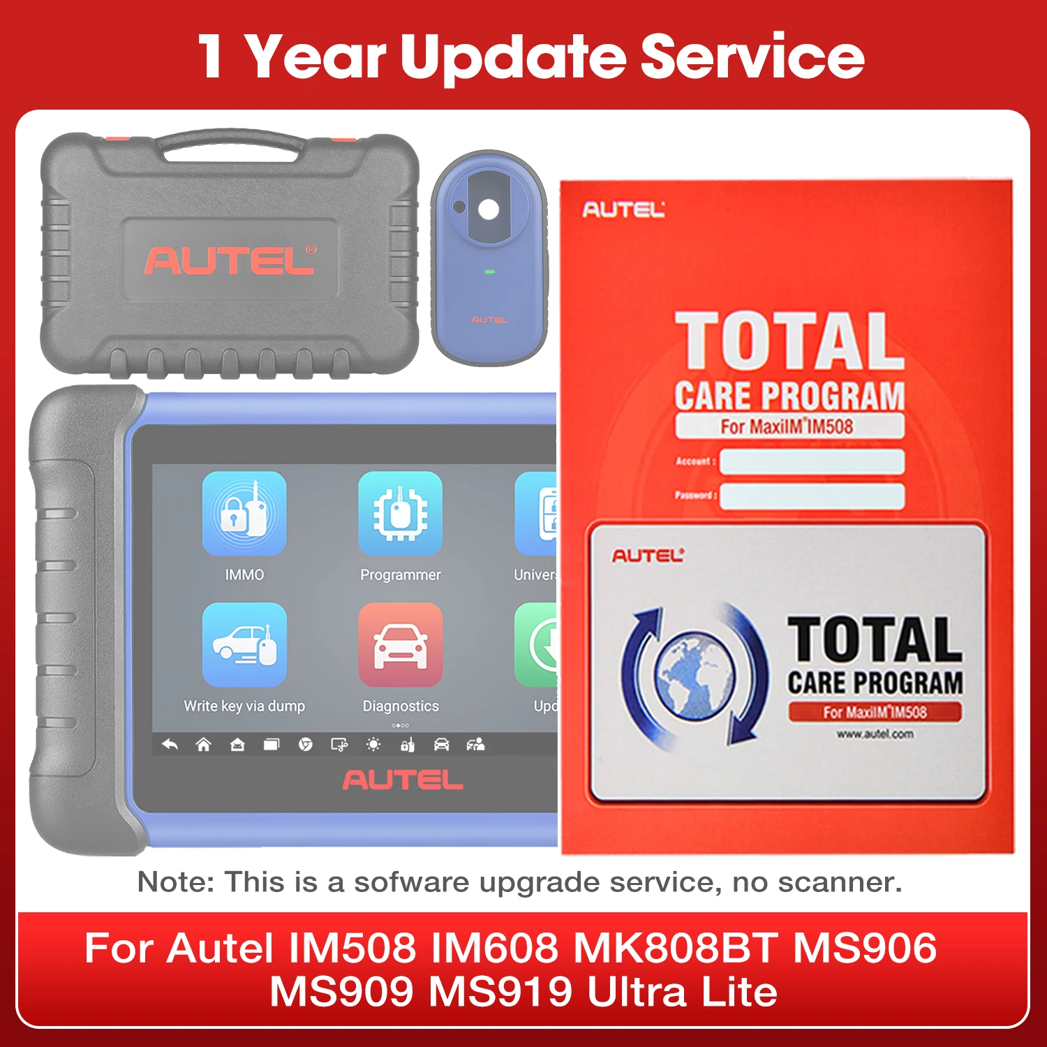 Autel One Year Update Service for Scanner 1 Year Software Update TCP ...