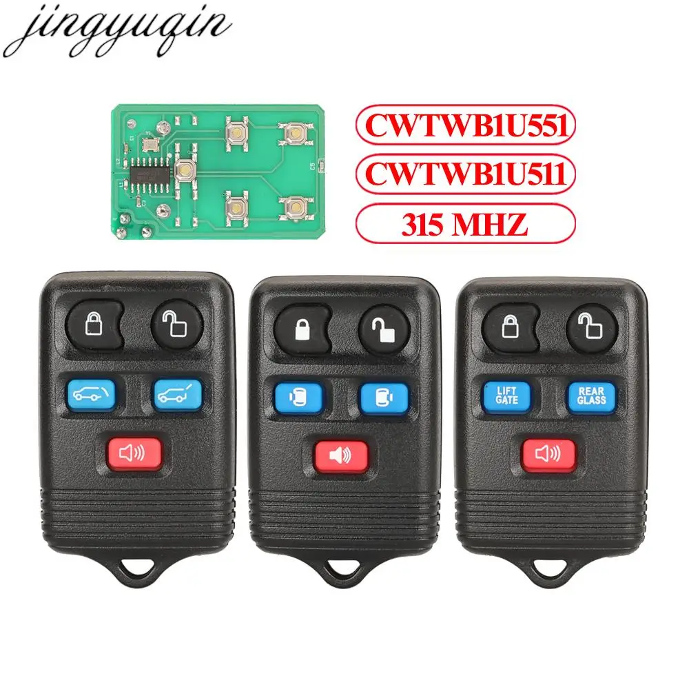Jingyuqin-5-Buttons-Remote-Car-Key-Alarm-315Mhz-For-Ford-E150-E250-F ...