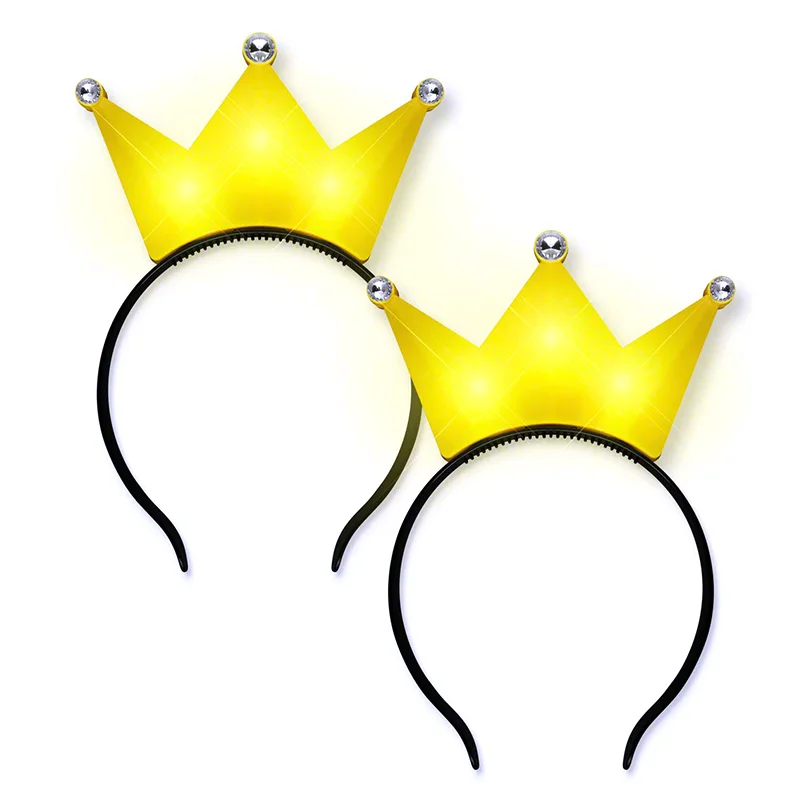 10pcs Led Crown Headband Light Up Crowns Hair Hoop Tiaras Flashing ...