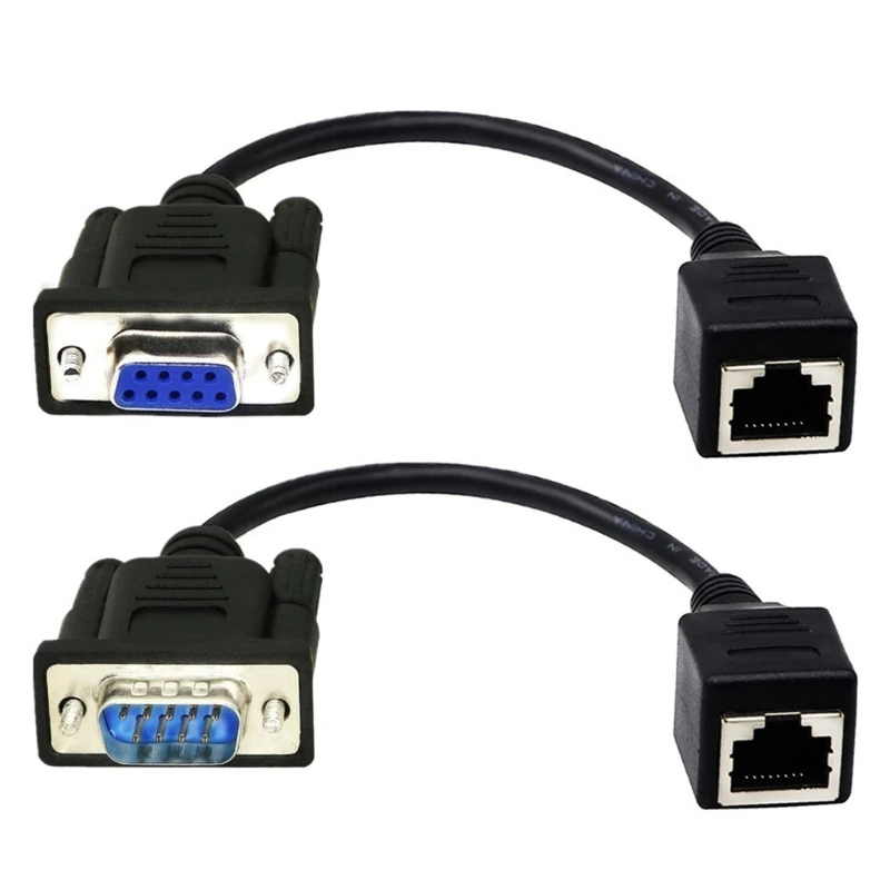 DB9-RS232-to-RJ45-Extenders-DB9-9Pin-Port-Female-Male-to-RJ45-CAT5 ...
