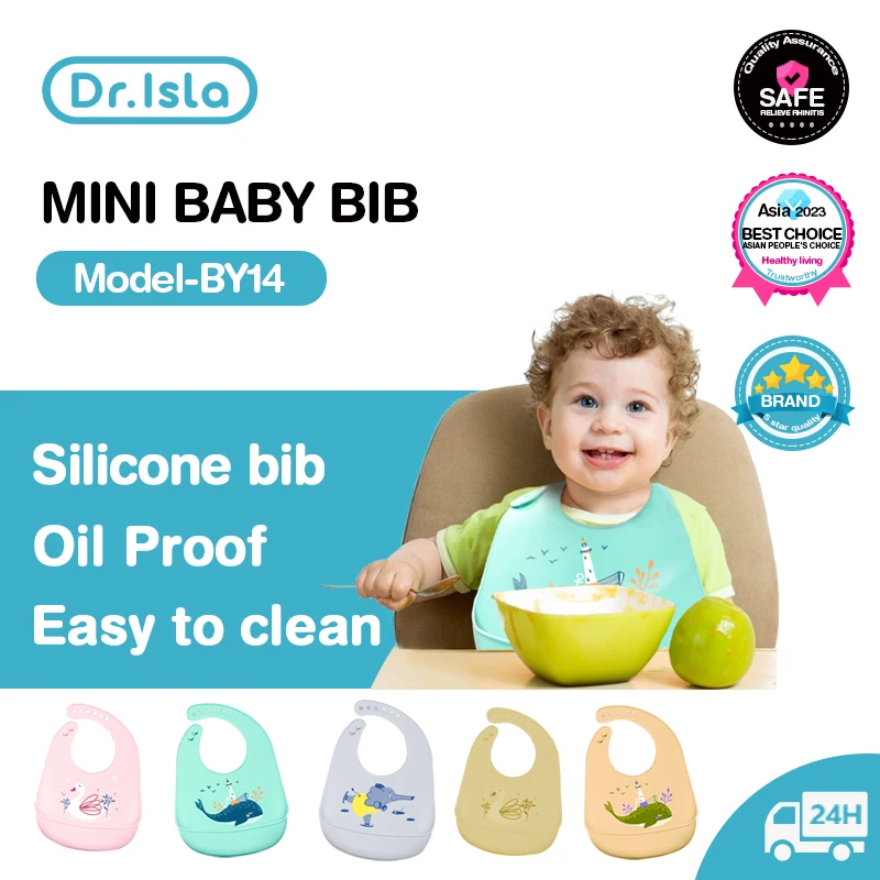 Dr-isla-BY14-Baby-Silicone-Bib-Waterproof-Saliva-Dripping-Rubber-Bibs ...