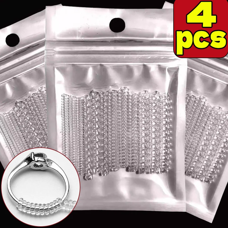 1-4pcs Ring Size Reducer Tools Spiral Spring Based Rings Adjust ...