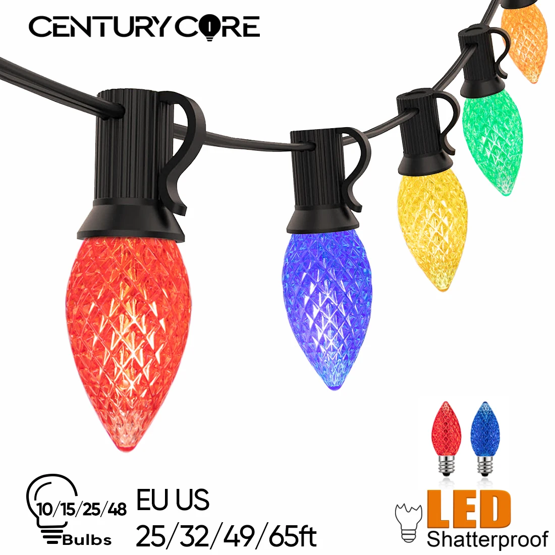 Colorful-C7-Led-Lights-String-EU-US-Street-Garland-Light-110V-220V ...