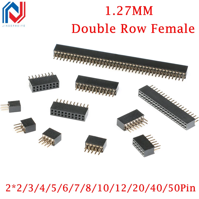 10Pcs-1-27mm-Double-Row-Female-2-50P-Breakaway-PCB-Board-Pin-Header ...