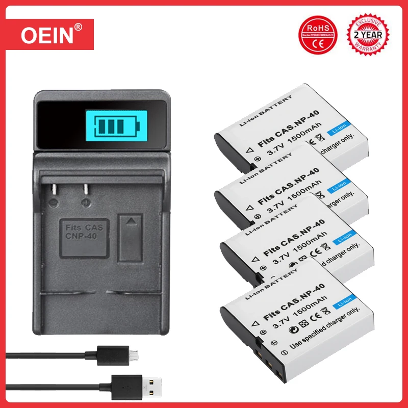 4Pcs-NP-40-NP40-CNP-40-Battery-Charger-for-Casio-Exilim-EX-Z600-EX-Z750 ...