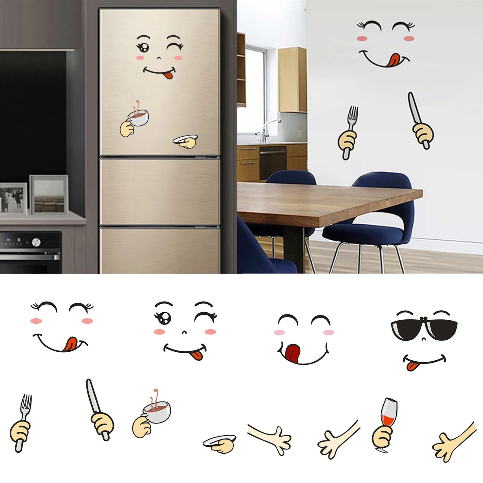 Creative-Stickers-Cute-Smile-Face-Wall-Sticker-Kitchen-Room-Fridge ...