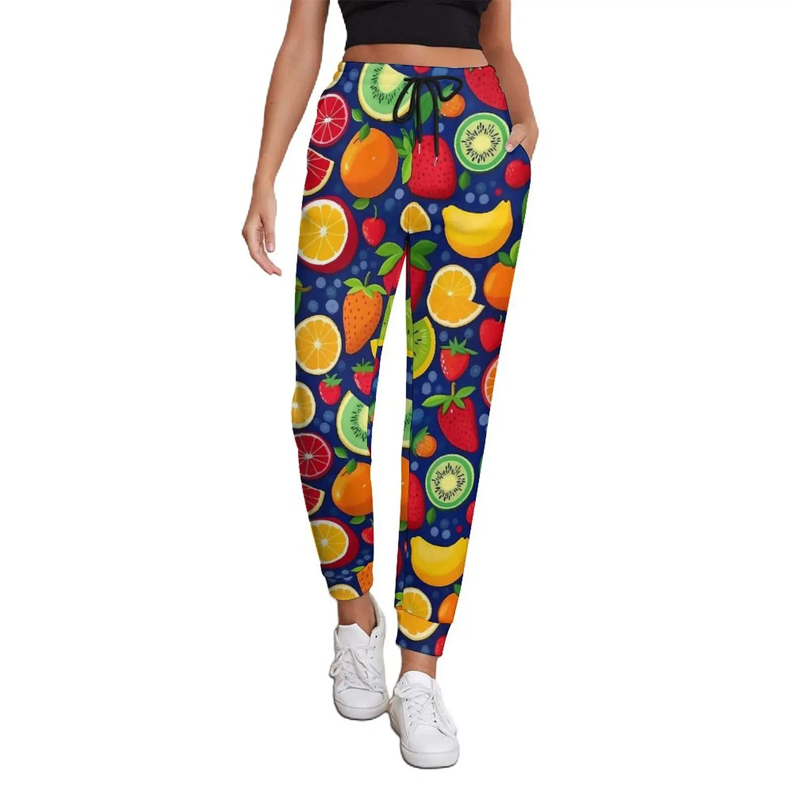 Tropical-Floral-Print-Baggy-Pants-Colorful-Fruits-Classic-Oversized ...
