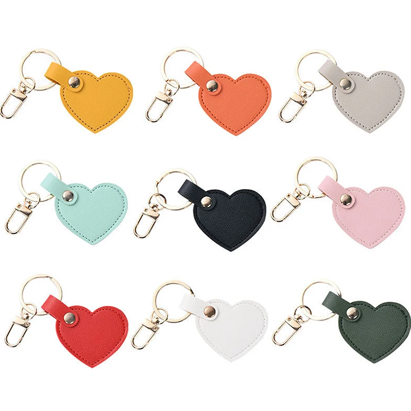 1PCS Women Leather Heart KeyChain Fashion Leather Heart Shape Keychain ...