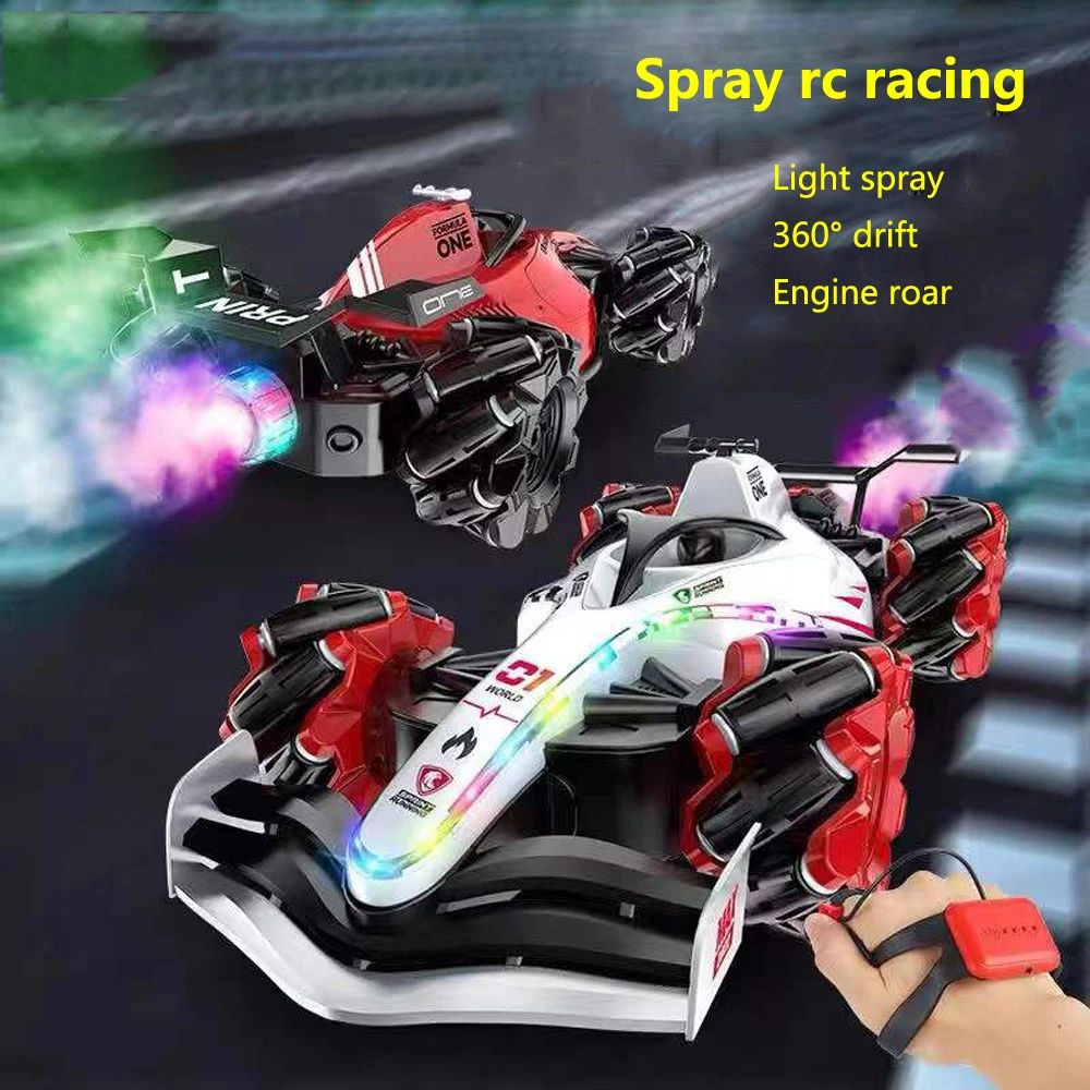 F1 Formula RC Car Remote Control 4WD High Speed with Model Spray Smoke ...
