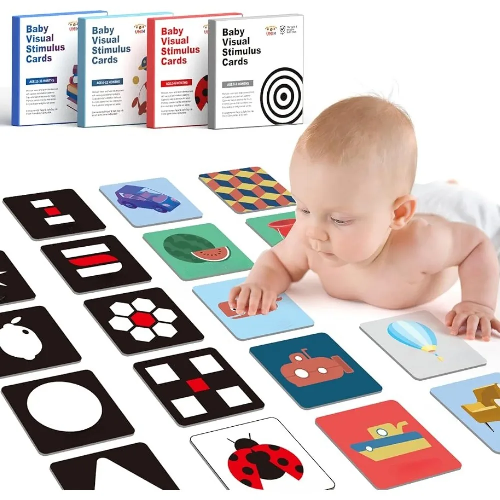 Baby Visual Stimulation Card Montessori Toys Black and White High ...