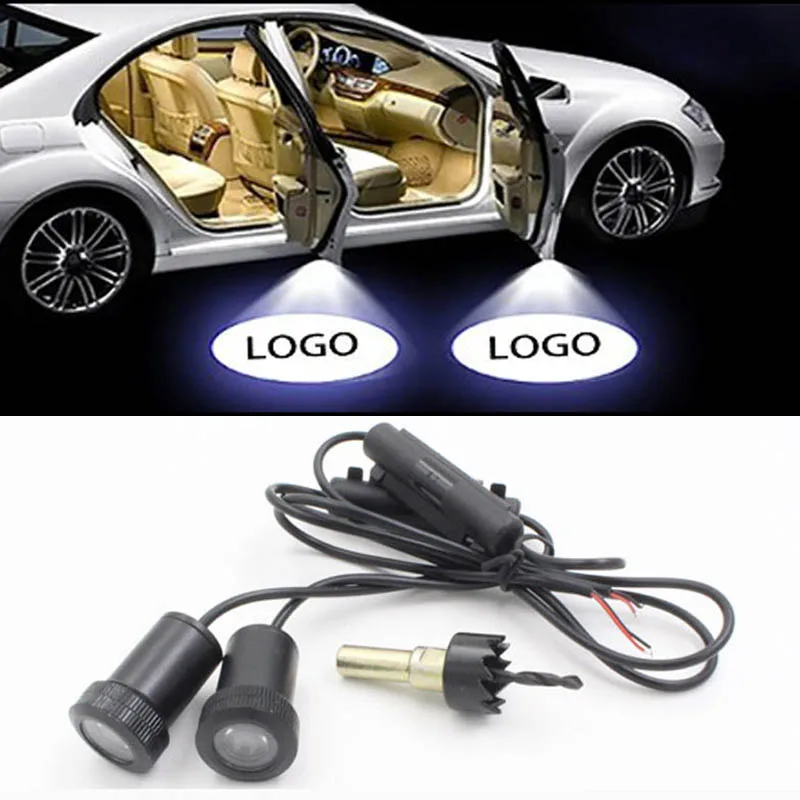 2X Universal Led Logo Luz Da Porta Do Carro 7W 12V DC Bem-vindo ...