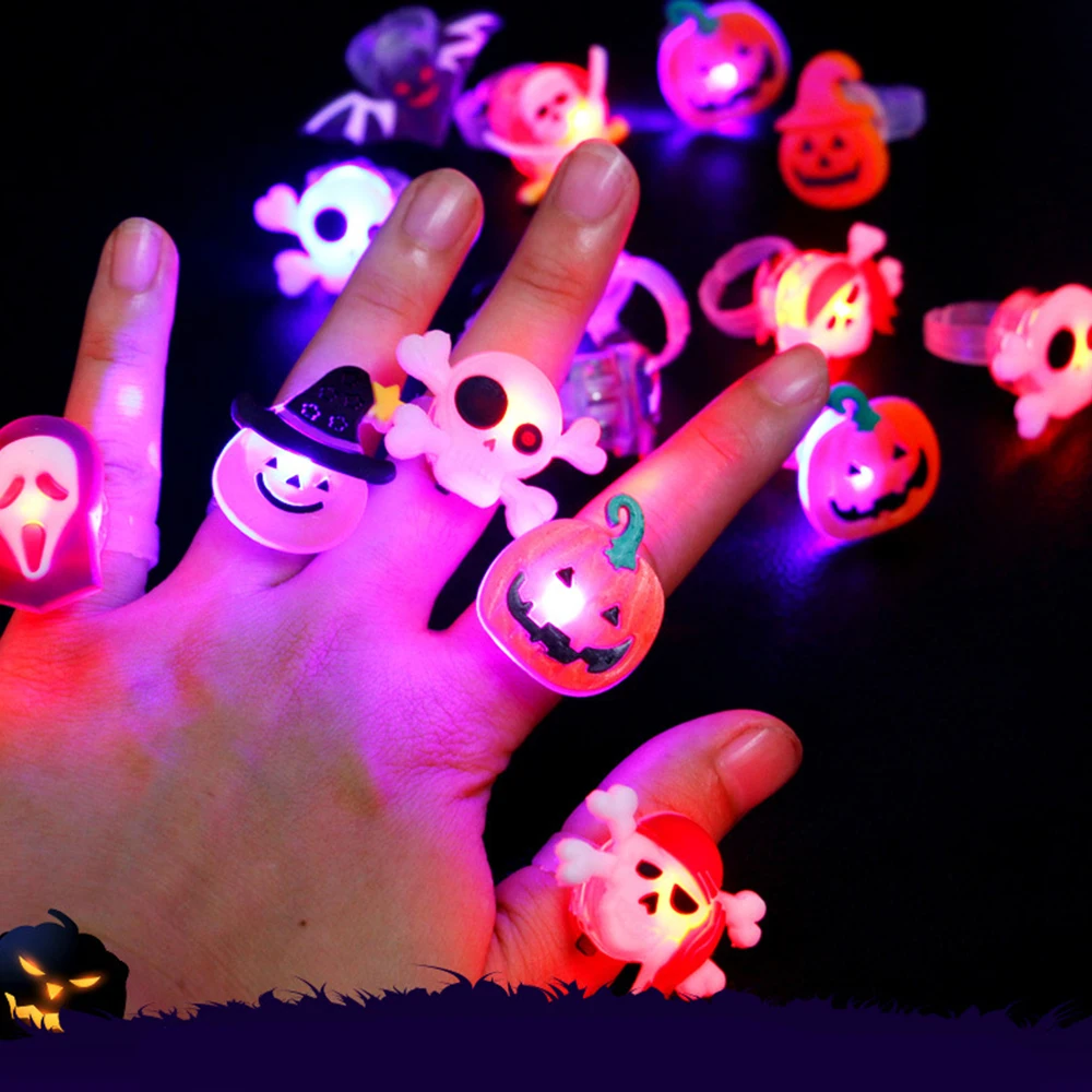 Halloween Led Light Up Glowing Rings Halloween Party Props Halloween ...
