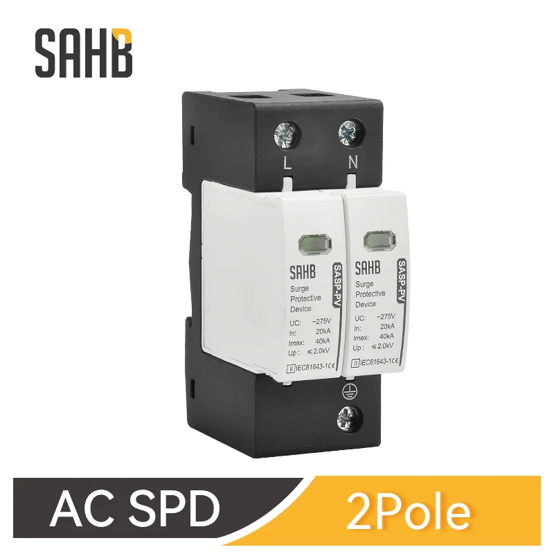 SAHB-House-Surge-Protective-Device-Mini-20KA-40KA-2P-SPD-AC-Surge-Protector-lightning-Low ...