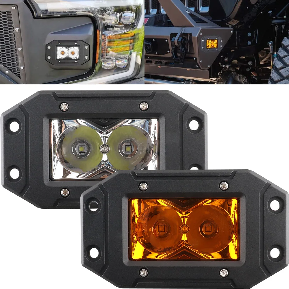 LED-Flush-Pods-Work-Light-Off-road-Flush-Mount-Led-Fog-Lights-For-Car ...