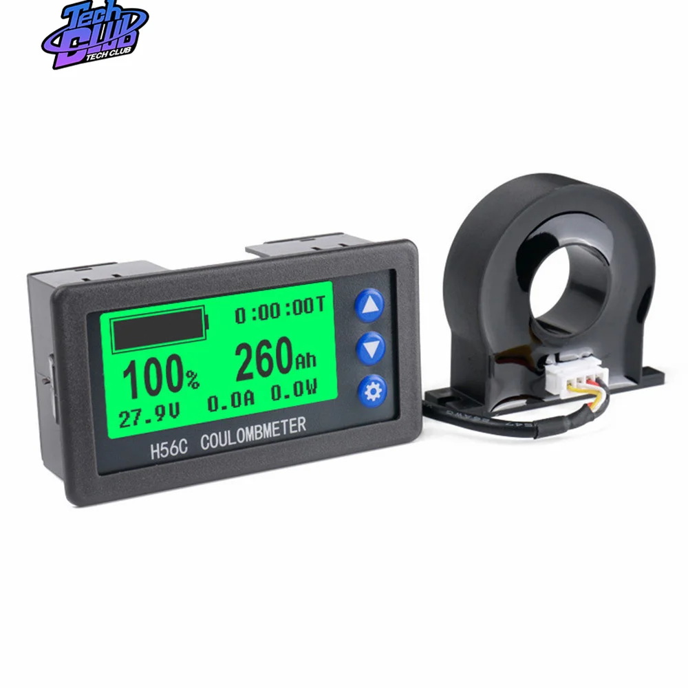 DC9-100V LCD Digital Hall Coulomb Meter Ammeter Voltmeter 50A 100A 300A ...