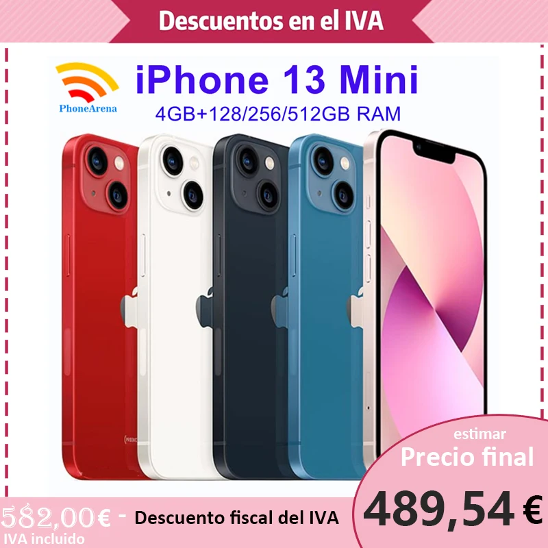IPhone 13 Mini Original, 95% ", 5,4 GB, 128GB ROM, Super Retina, XDR, OLED Dual, 12MP, A15 ...