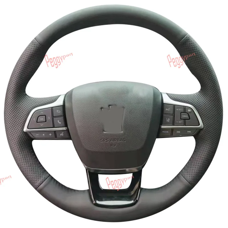 Diy Sewing-on Pu Leather Steering Wheel Cover Exact Fit For Toyota ...