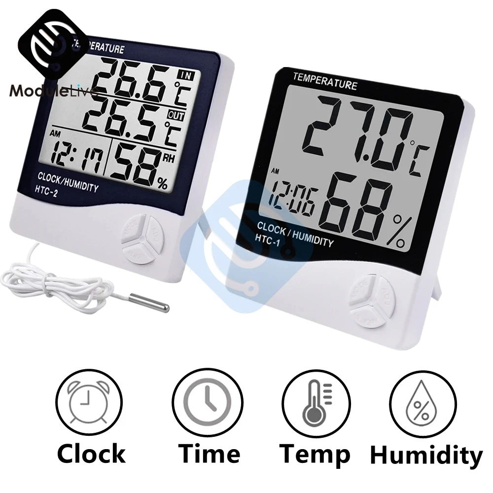 LCD-Electronic-Digital-Temperature-Humidity-Meter-Thermometer-Hygrometer-Indoor-Outdoor-Weather ...