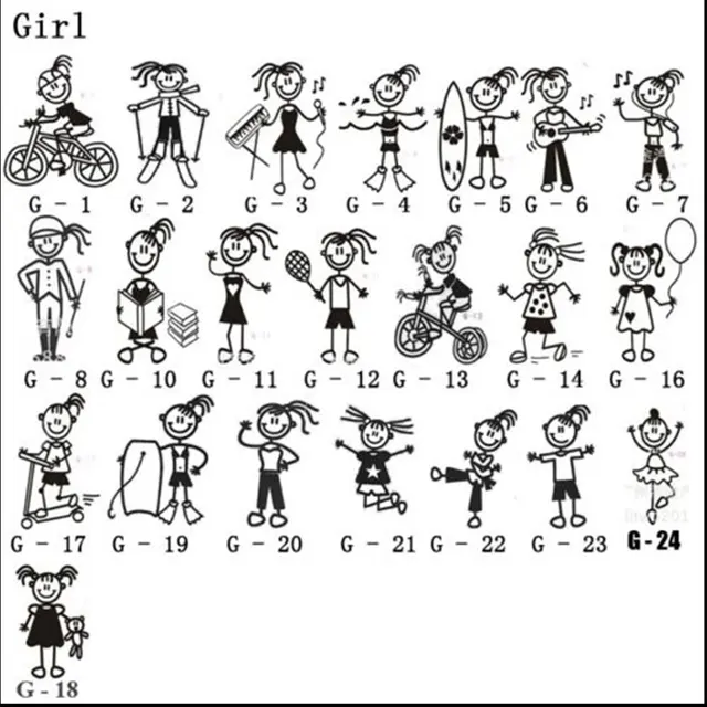 Stick Figure Family Of 7