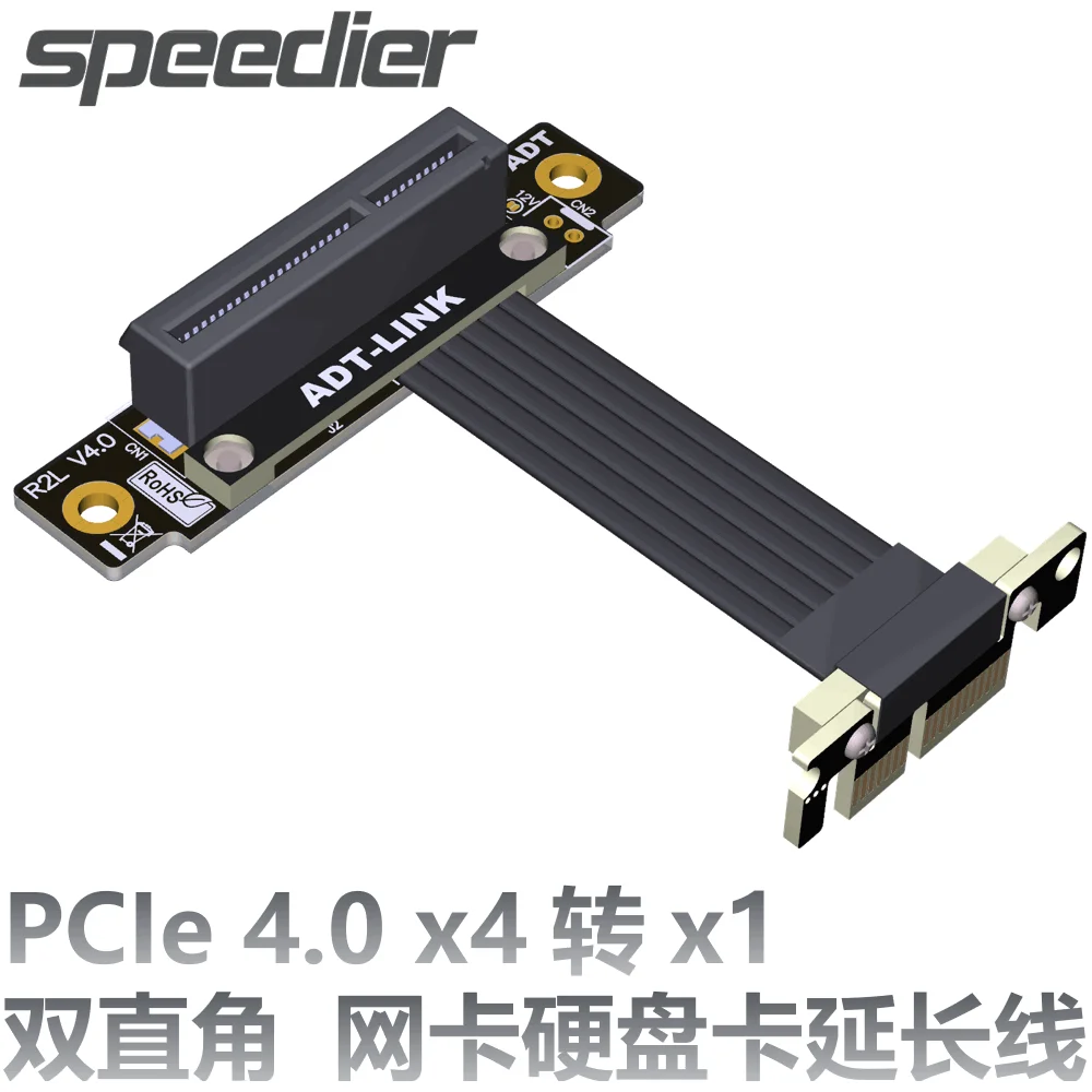 Brand New PCI Express 4.0 x4 To x1 Riser Ribbon Cable Graphics Card ...