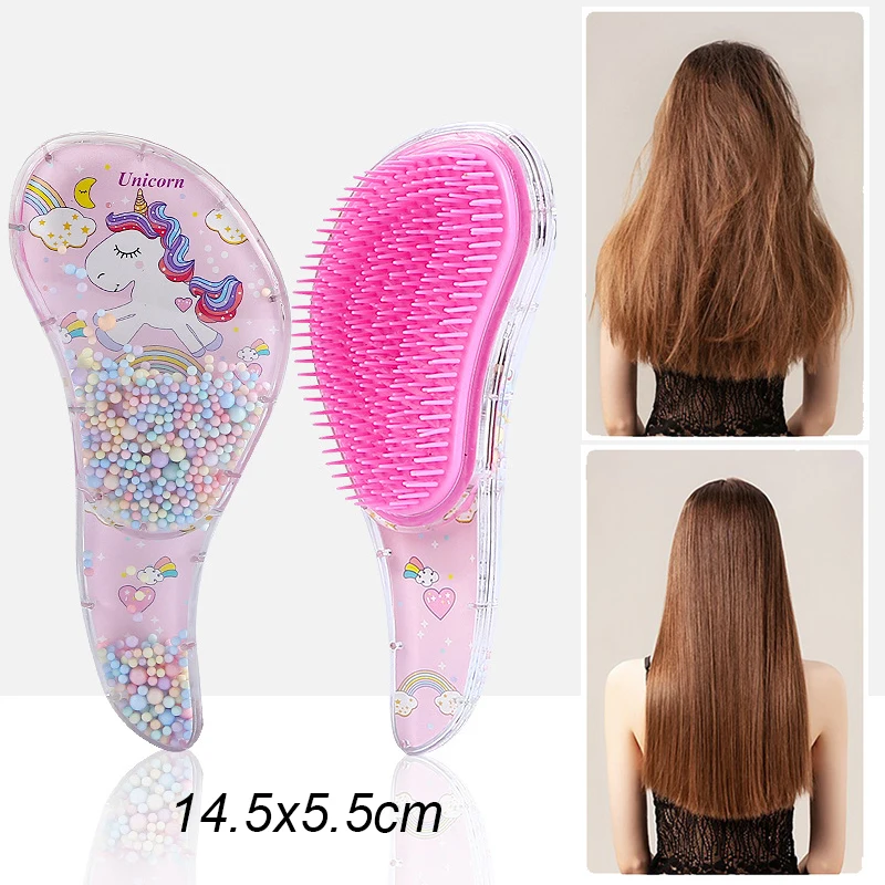New-Cute-Hairdressing-Comb-for-Kids-Anti-knot-Massage-Flowing-Bead-Hair ...