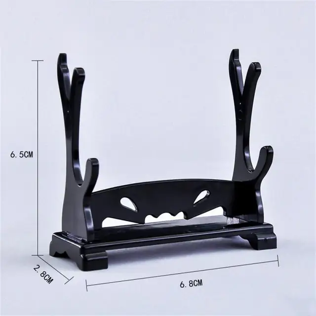 2 Tiers Sword Knife Display Stand Bracket Rack Japanese Katana Holder ...