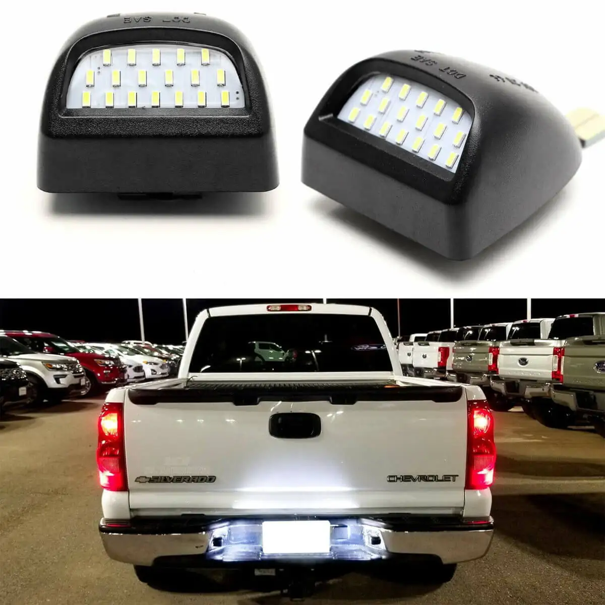 Full-LED-License-Plate-Light-Number-Plate-Lamp-for-Chevy-Silverado-1500 ...