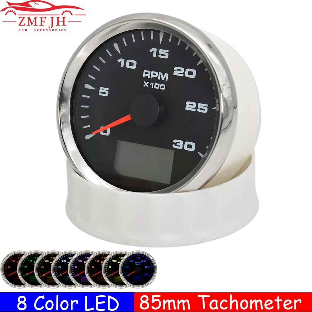 8-Color-85MM-Gasoline-Diesel-Engine-Tachometer-3000RPM-4000RPM-6000RPM ...