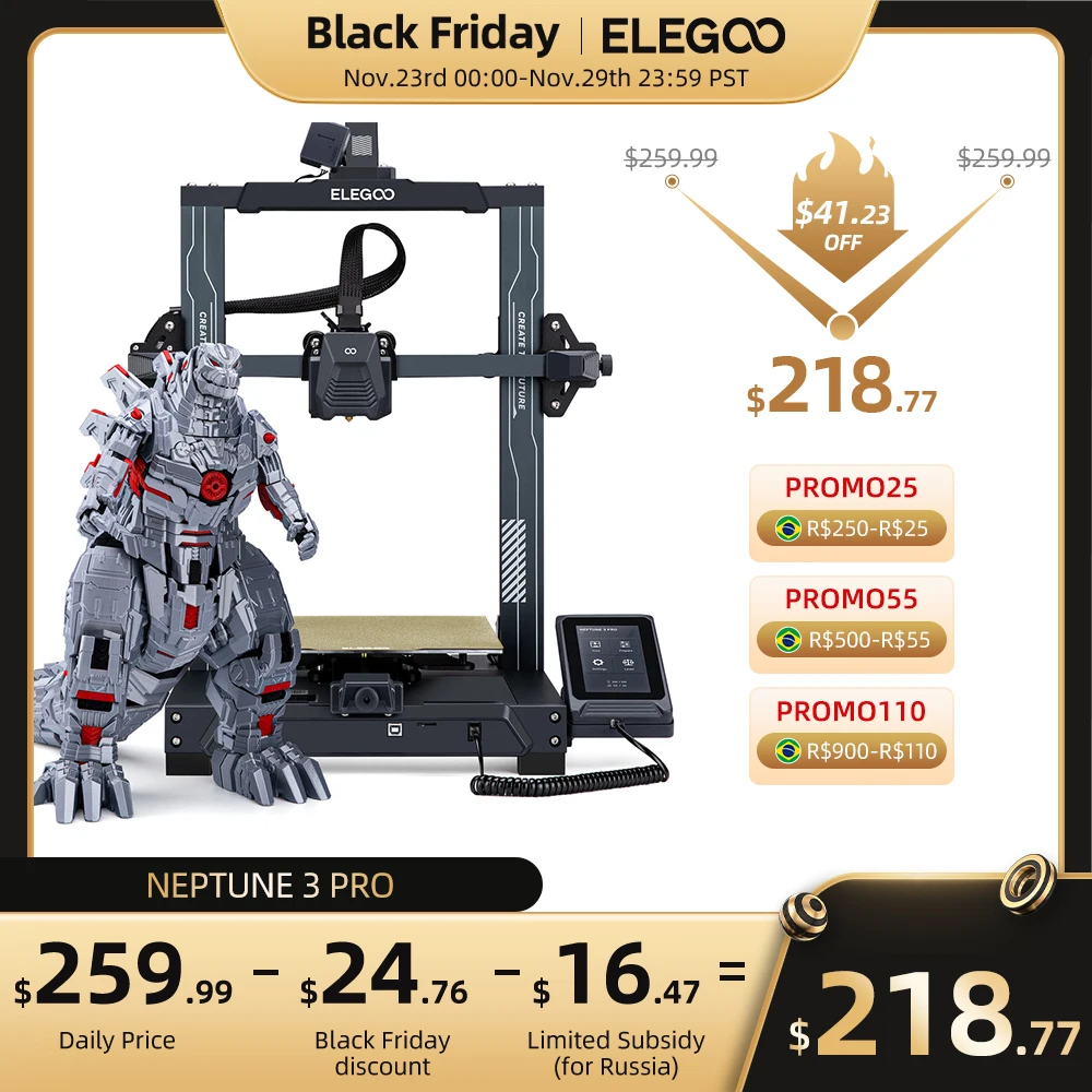 ELEGOO-NEPTUNE-3-PRO-FDM-3D-Printer-Auto-Leveling-4-3-inch-Capacitive ...