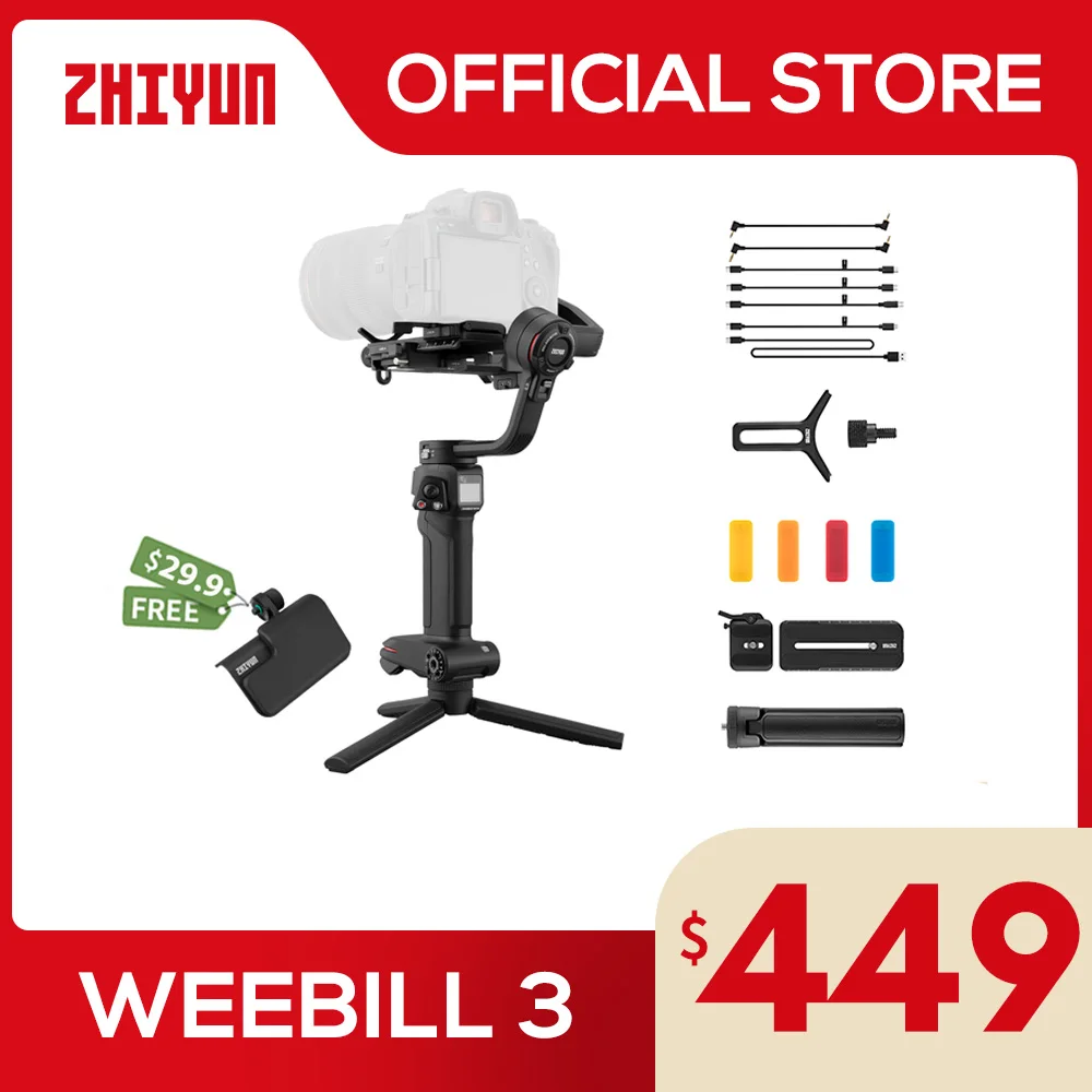 ZHIYUN Official Weebill 3【Get Free Wrist Rest】Camera Gimbal 3 Axis ...