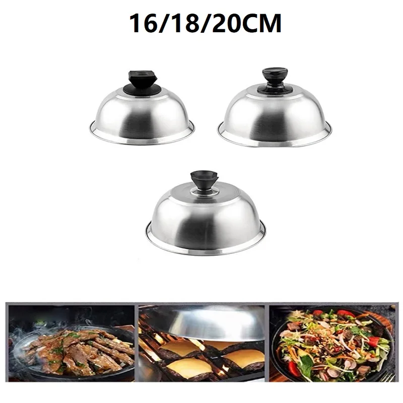 1PC Hamburger Lid Grill Dome Cover Stainless Steel Burger Cover Round ...